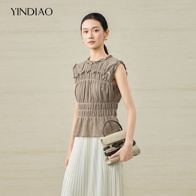 YINDIAO引调木耳边领袖打揽小衫