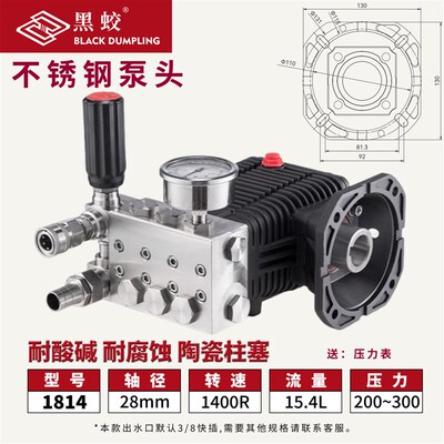 超高压清洗机泵头商用洗车机铜泵总成 1812型陶瓷柱塞泵