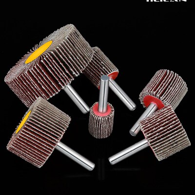 带柄叶轮百叶轮砂布磨头带柄百叶磨头带柄页轮打磨头除锈40-80mm