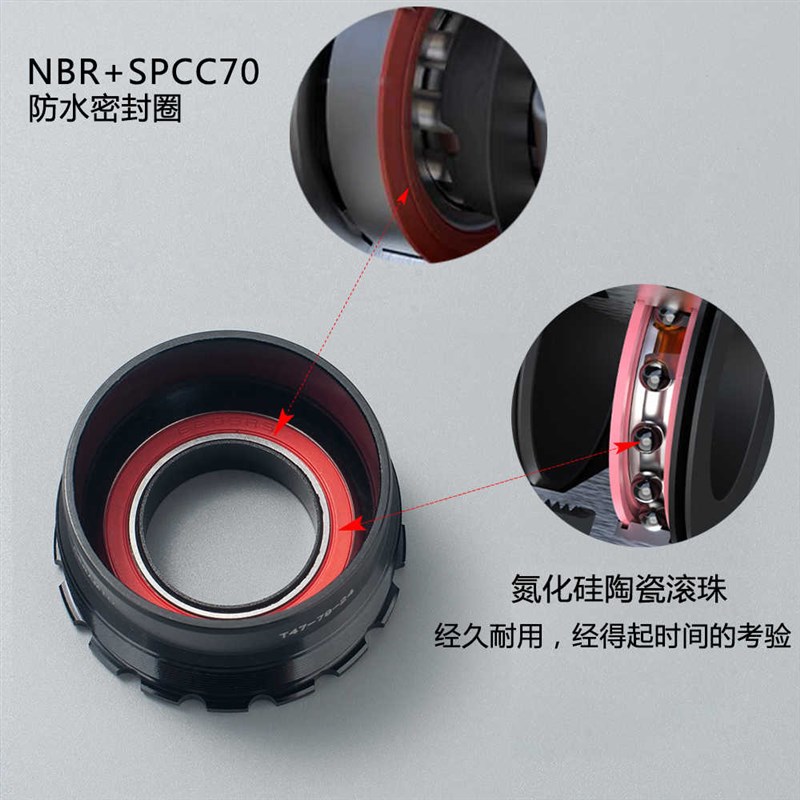 自行车T47 BSA螺纹陶瓷中轴24mm公路车bb86.5 86五通山地T47 BSA