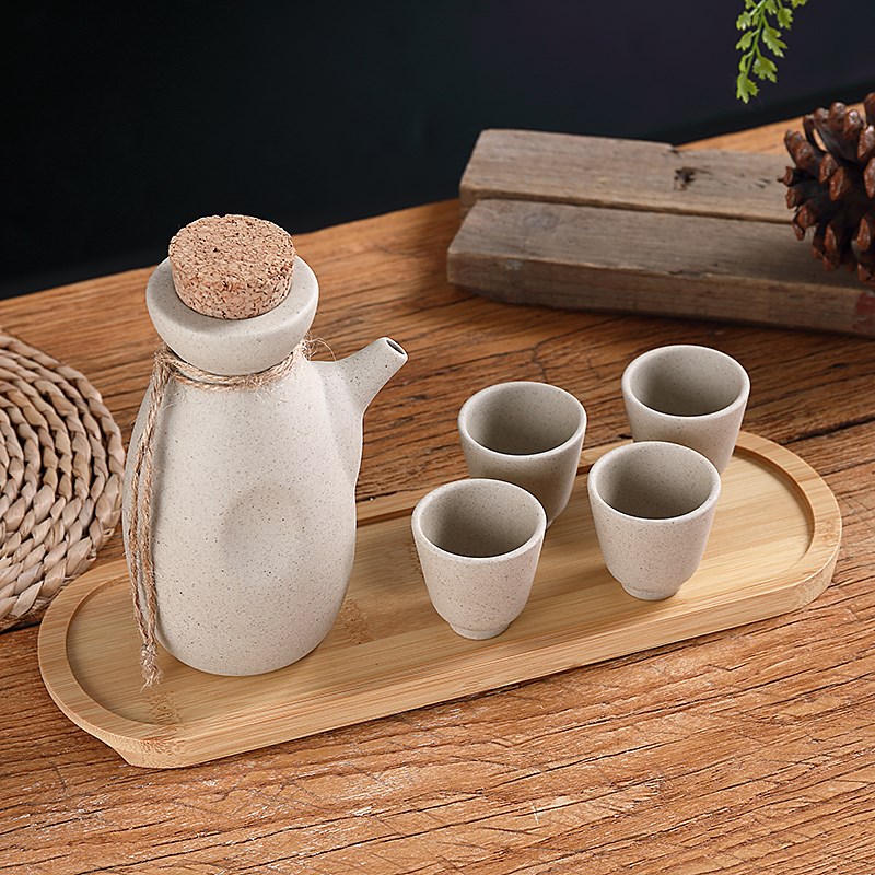 粗陶酒瓶小酒杯日式清酒壶白酒杯陶瓷酒具套装烫酒壶温酒壶烈酒杯