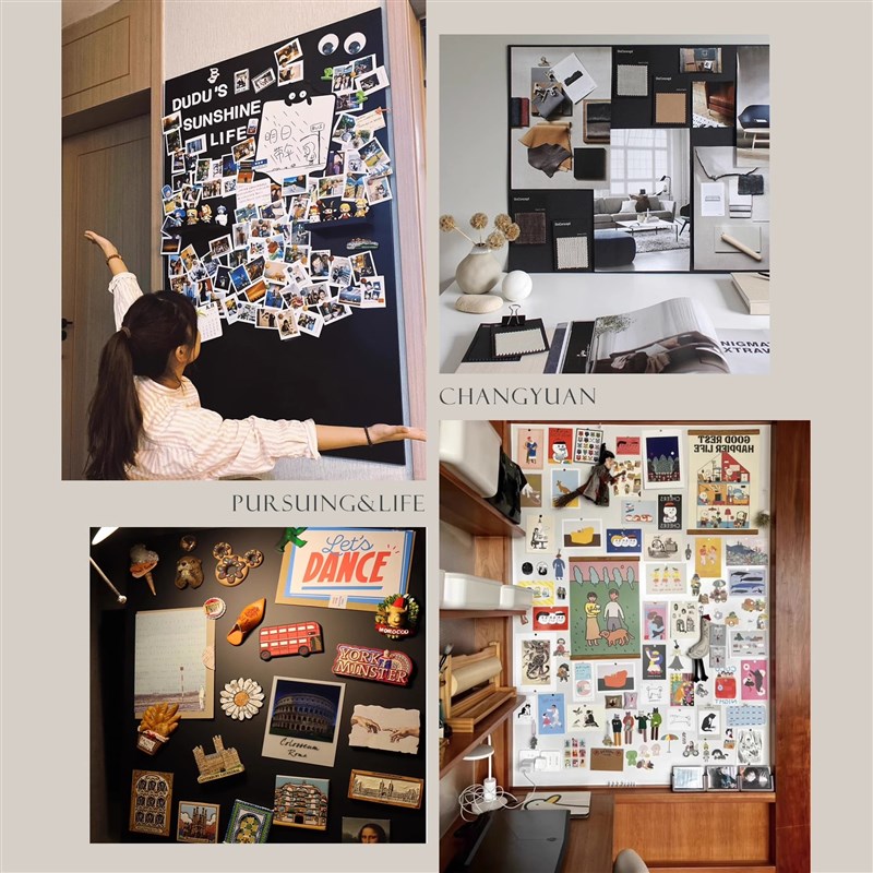 冰箱贴展示板黑板墙贴家用留言收纳牌铁板吸磁性小磁铁挂墙磁力吸