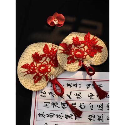 薇妮婚品接亲伴娘团扇婚礼新娘晨袍拍照出镜小道具结婚迎亲喜扇子