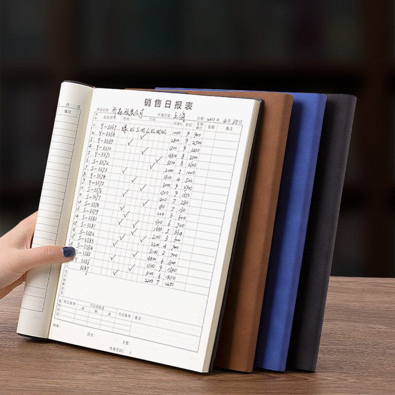 店铺营业额登记表商务复古销售日报表服装店记账本现金流水利润表