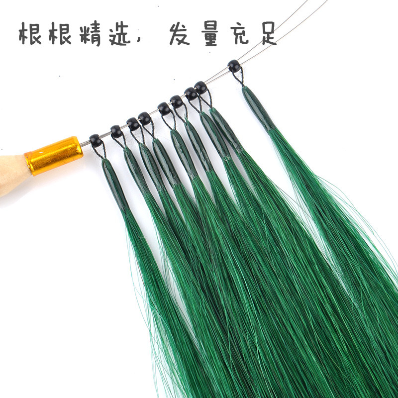45cm中发家里可接全真发8d彩色接发真发挑染无痕直发片弹力扣假发