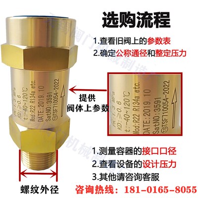 约克机组用安全阀022W10079-000/022-W10078-000制冷蒸发器