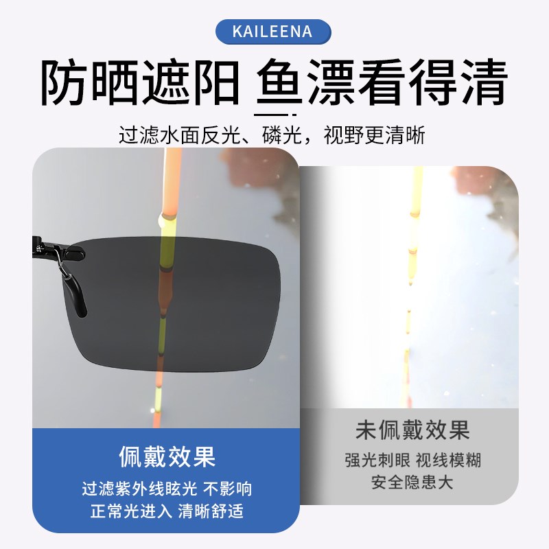 驾驶专用偏光墨镜夹片男款外配可套近视镜钓鱼眼镜车载夹式太阳镜