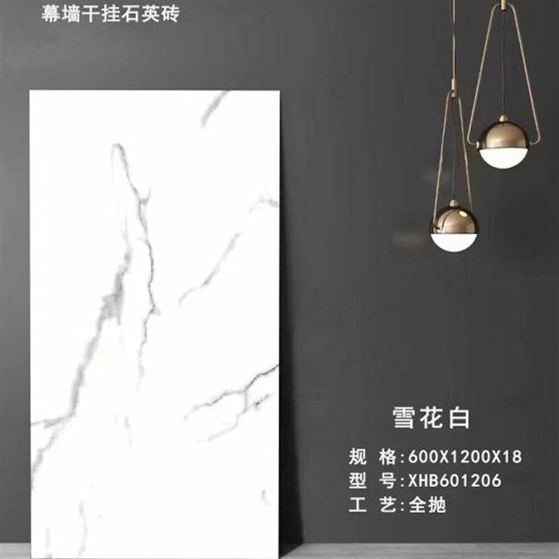 600*1200亮面幕墙砖pc砖工程外墙干挂石英砖墙裙围墙点挂仿石砖