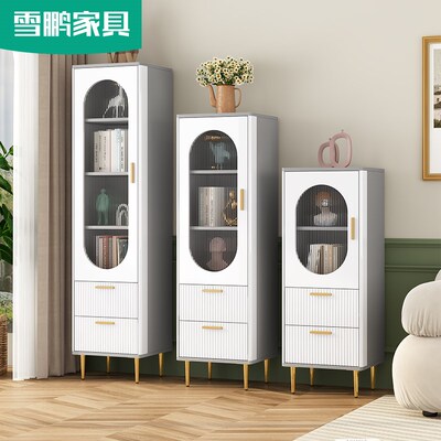 边柜置物柜客厅窄柜夹缝沙发电视柜旁多功能高矮储物柜小书柜6F36