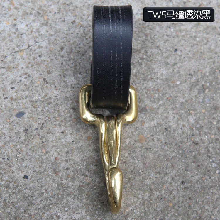 真皮钥匙扣实心黄铜手工头层牛皮挂钩汽车穿皮带腰挂扣真皮男创意