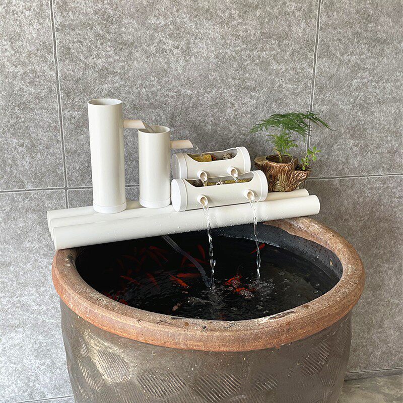 静音鱼缸过滤器水循环自动增氧水缸鱼池竹流水小型三合一过滤设备