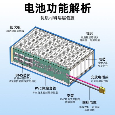 定制全新12V100AH48V50ah60V大容量电动三轮车安全磷酸铁锂电池组