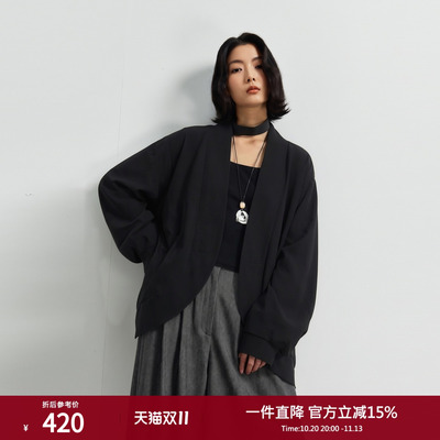 西町村屋新中式V领宽松外套女