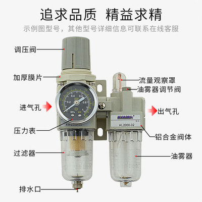 气源处理器二联件油水分离器AC2010-02/3010-03/4010-04/5010-10