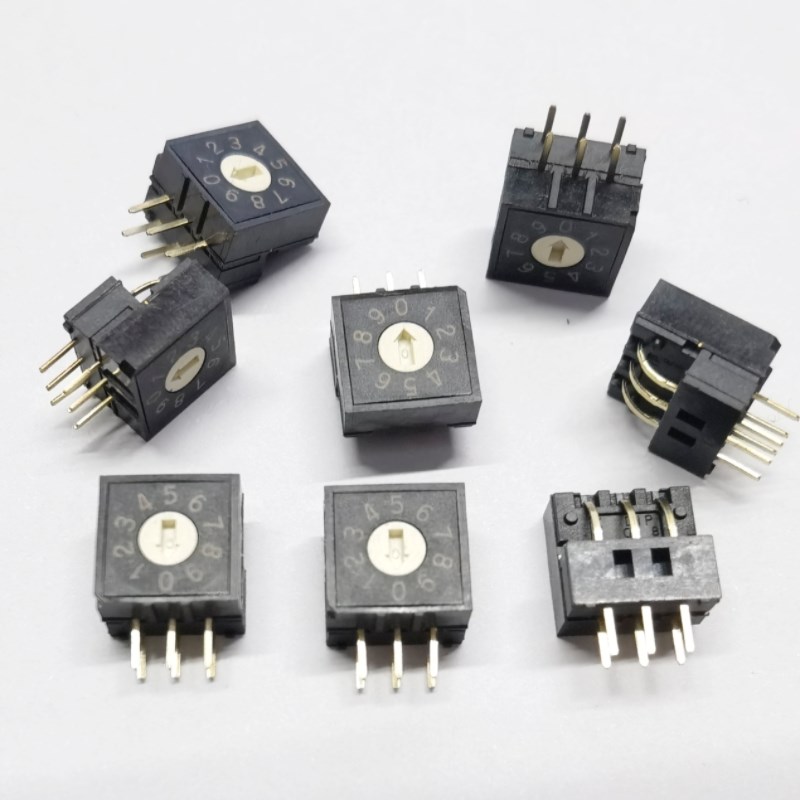 台湾圆达DIP数字编码器RV3AF-10R-V-B拨码编码开关0-9位侧调1284C