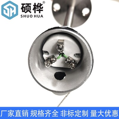 WZPK-430F 防腐热电阻衬四氟DN15法兰铂电阻污水管道腐蚀测温探头