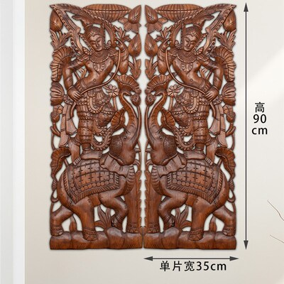 美容院装饰壁挂泰国柚木雕花板墙壁装饰玄关背景墙泰式风格挂件