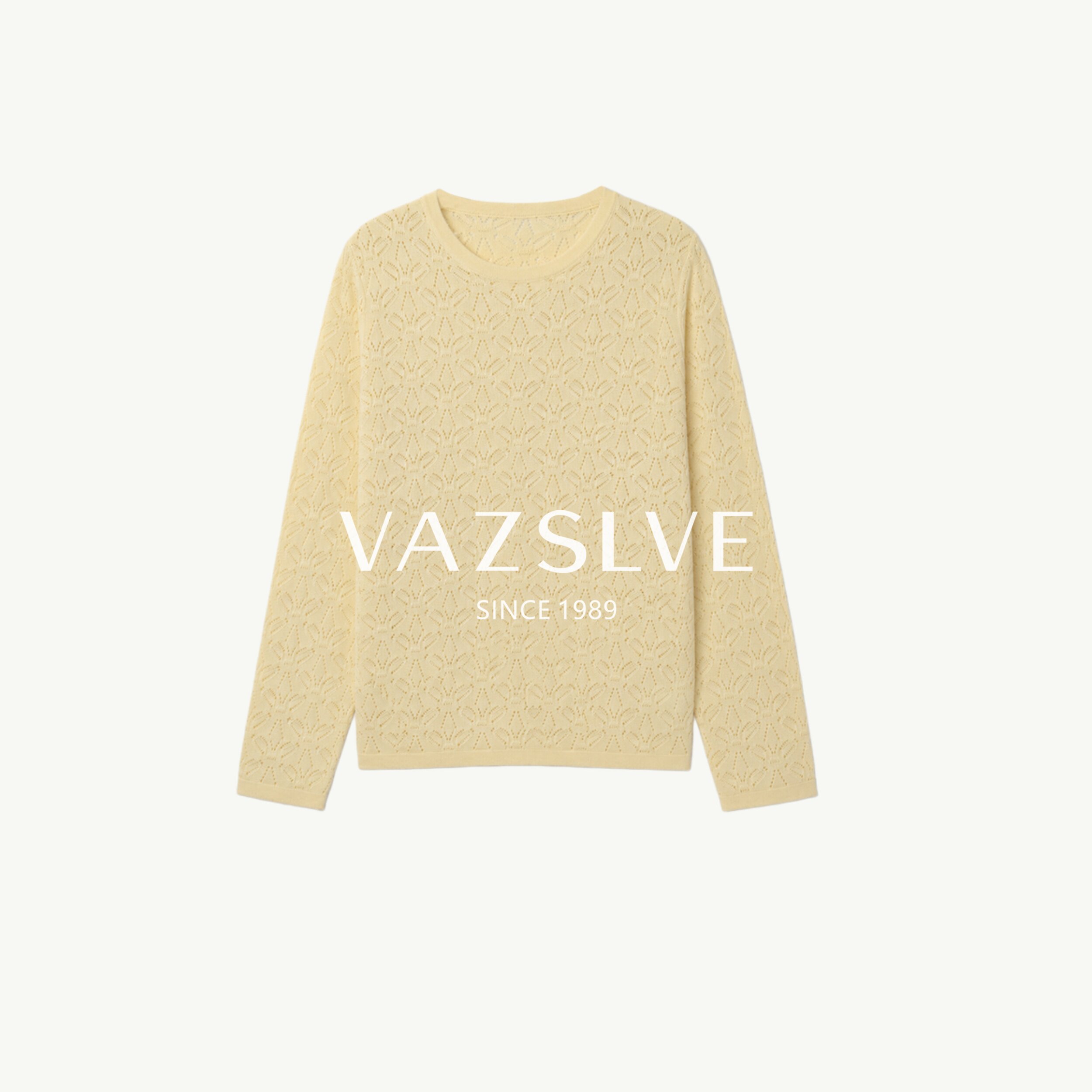 【VAZSLVE/全新奢品】捡漏 法式圆领镂空钩花针织衫上衣NS6056