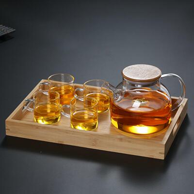 玻璃水泡茶壶茶水果花茶竹盖耐热防高爆硼硅0126材质茶壶具套装煮