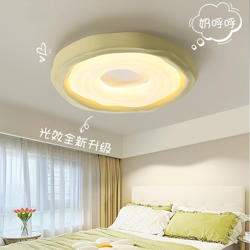 全光谱卧室灯吸顶灯简约现代法式奶油风灯具曲奇主卧灯护眼书房灯