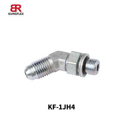 KUNGFLEX 45度弯美制JIC螺纹74度锥转公制螺纹可调向1JH4过渡接头