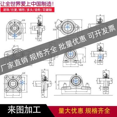 T211轴承座12BDR210BDX209B2DP08BL2轴承座02 203 204 205 2206 D