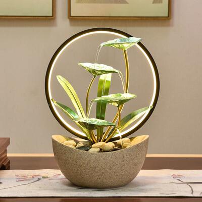 风环水轮水招财流摆件循水室内厅景观装饰时来客运转乔浮光荷韵迁