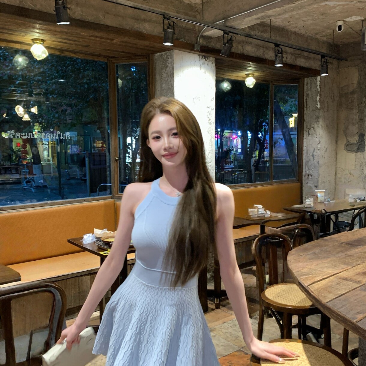 已出货 纯白之恋 挂脖针织连衣裙女夏季气质高级感修身收腰A字裙