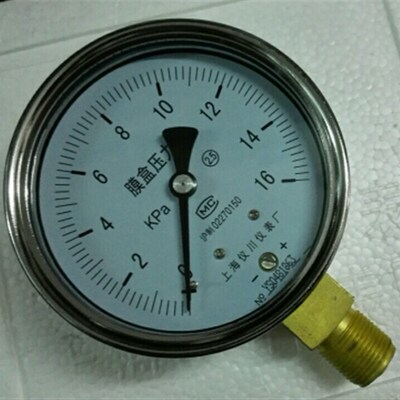 YE-100 16kpa 膜盒压力表 微压计 上海仪川仪表厂 100mm M20*1.5
