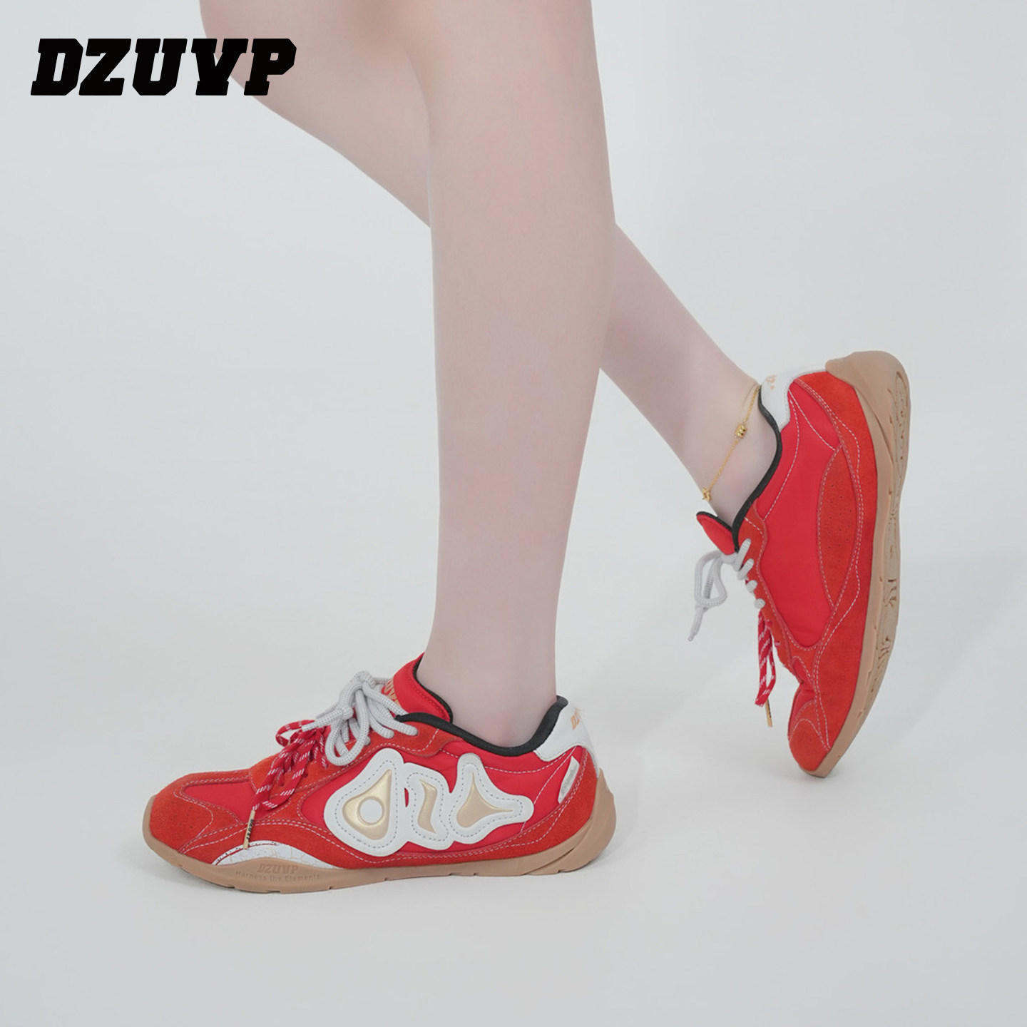 【张子墨同款】DZUVP月麟德训鞋男女双鞋带设计透气休闲运动潮鞋