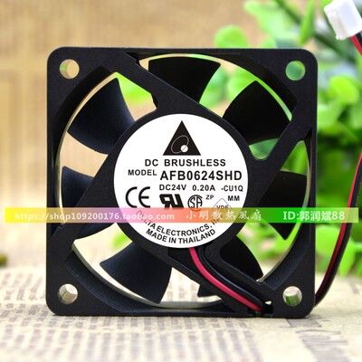 正品台达 6020 6CM AFB0624SHD 24V 0.20A 2线 双滚珠 变频器风扇