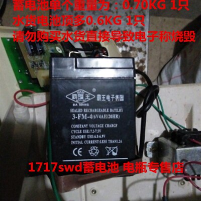 霸王电子衡器蓄电池 3-FM-4 6V4AH/20HR电子称 台秤 天平秤电瓶