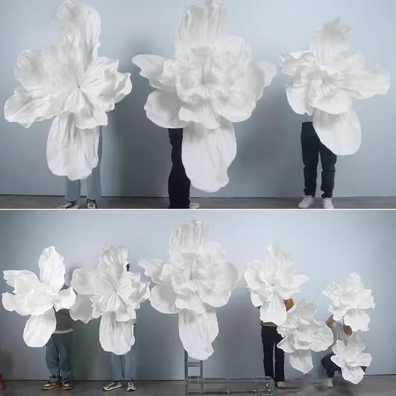 巨型纸艺花仿真纸艺花美塑花大型手工花婚礼纸花背景装饰褶皱花艺