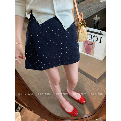 JULYFAIR复古波点A字半