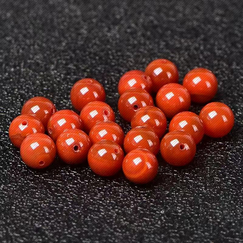 新品南红色子diy手工饰品串珠圆珠配件材料工饰品串三通隔珠