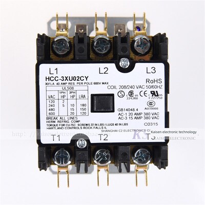 208V-240V 30A hc - 3xu02cy海尔空气能泳池泵美国三相交流接触器