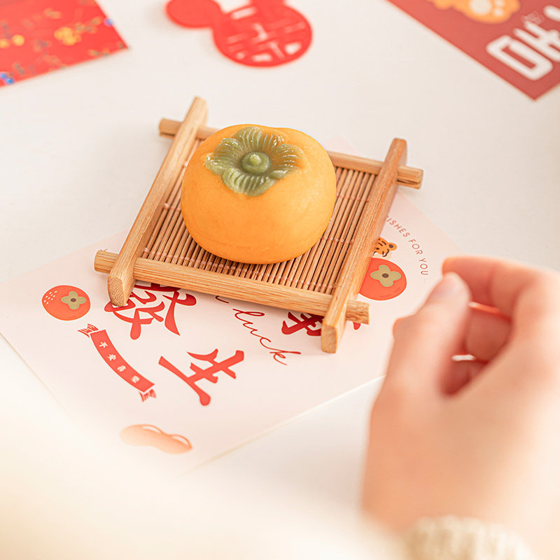 创意竹木编织小号托盘结婚糕点摆盘订婚摆台喜饼盘家用茶点盘