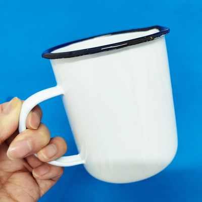 上海白鹅 刻度搪瓷杯500 1000ml带柄搪瓷量杯化学实验搪瓷烧杯