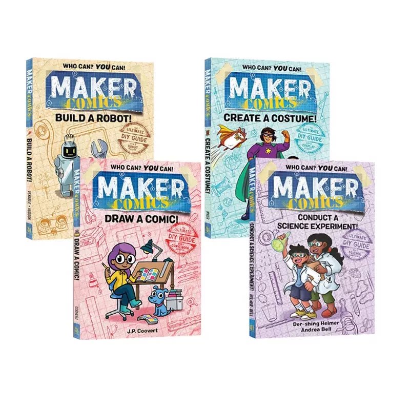 预售 英文原版 Maker Comics 创客漫画 4册合售 儿童全彩知识类漫画 艺术启蒙