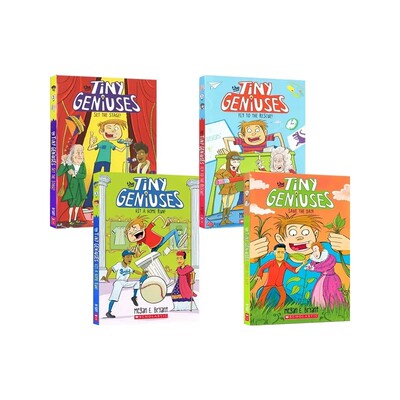 英文原版 Tiny Geniuses 1-4 小天才 科学小子 4册合售 小学生课外桥梁章节书 儿童课外阅读小说