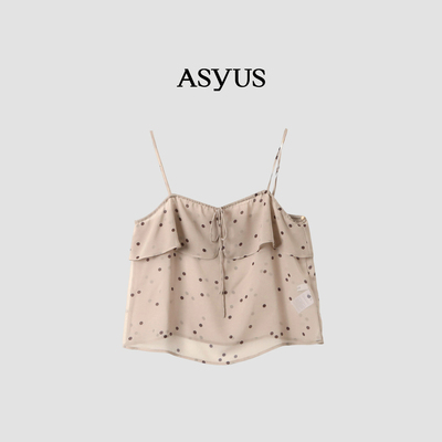 【新品】 ASYUS 2026夏季新款 女装波点印花抽绳吊带