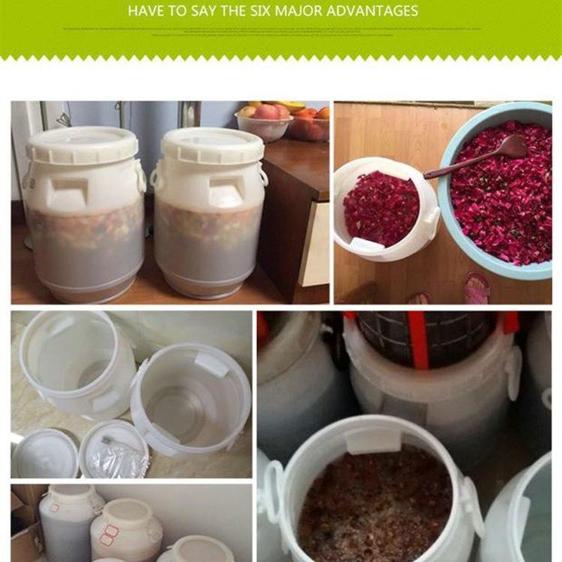 包邮 25l塑料桶 食品 酵素桶 超厚 50斤酿酒桶蜂蜜桶带盖圆桶米桶