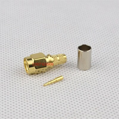 SMA-J-3射频同轴50欧姆馈线接头 纯铜SMA公RG58(50-3)跳线头优质