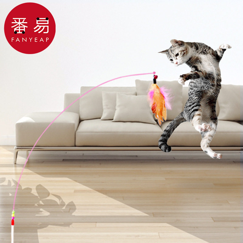 逗猫棒A1zzn001-猫咪解闷自嗨长杆铃铛羽毛幼猫耐咬逗猫玩具用品