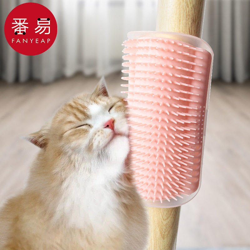 蹭痒器A1zzn001-猫咪蹭毛器贴墙角挠痒玩具猫抓板绑带按摩梳蹭头