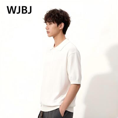 WJBJ2026年夏季短袖T恤常规款日常青少年纯色男士透气套头DX367