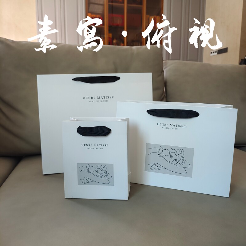 礼品袋纸袋高档手提袋包装纸袋俯视简笔画服装店购物袋定制logo