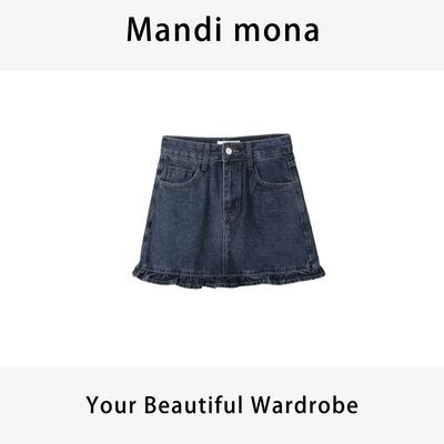 Mandi mona     /【云朵夜曲】 个性花边牛仔半身裙 MM409D034