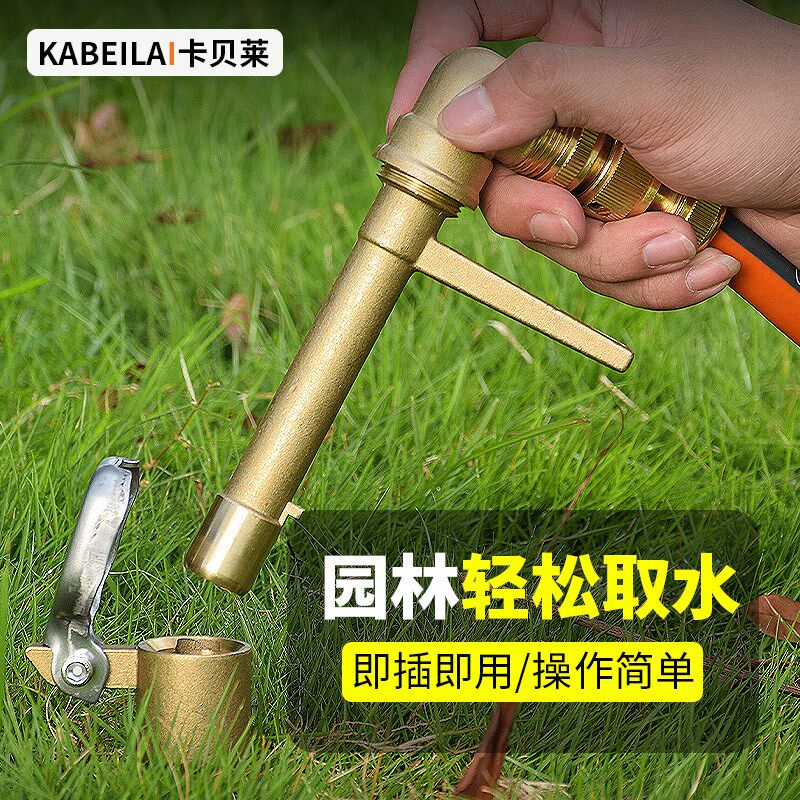 小区取水器园林绿化带地埋式6分铜快速取水阀dn25地插杆水管接头