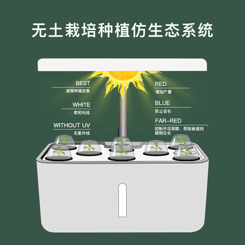 欧林泽室内智能花盆水培种菜机无土栽培设备植物观察盆蔬菜种植箱